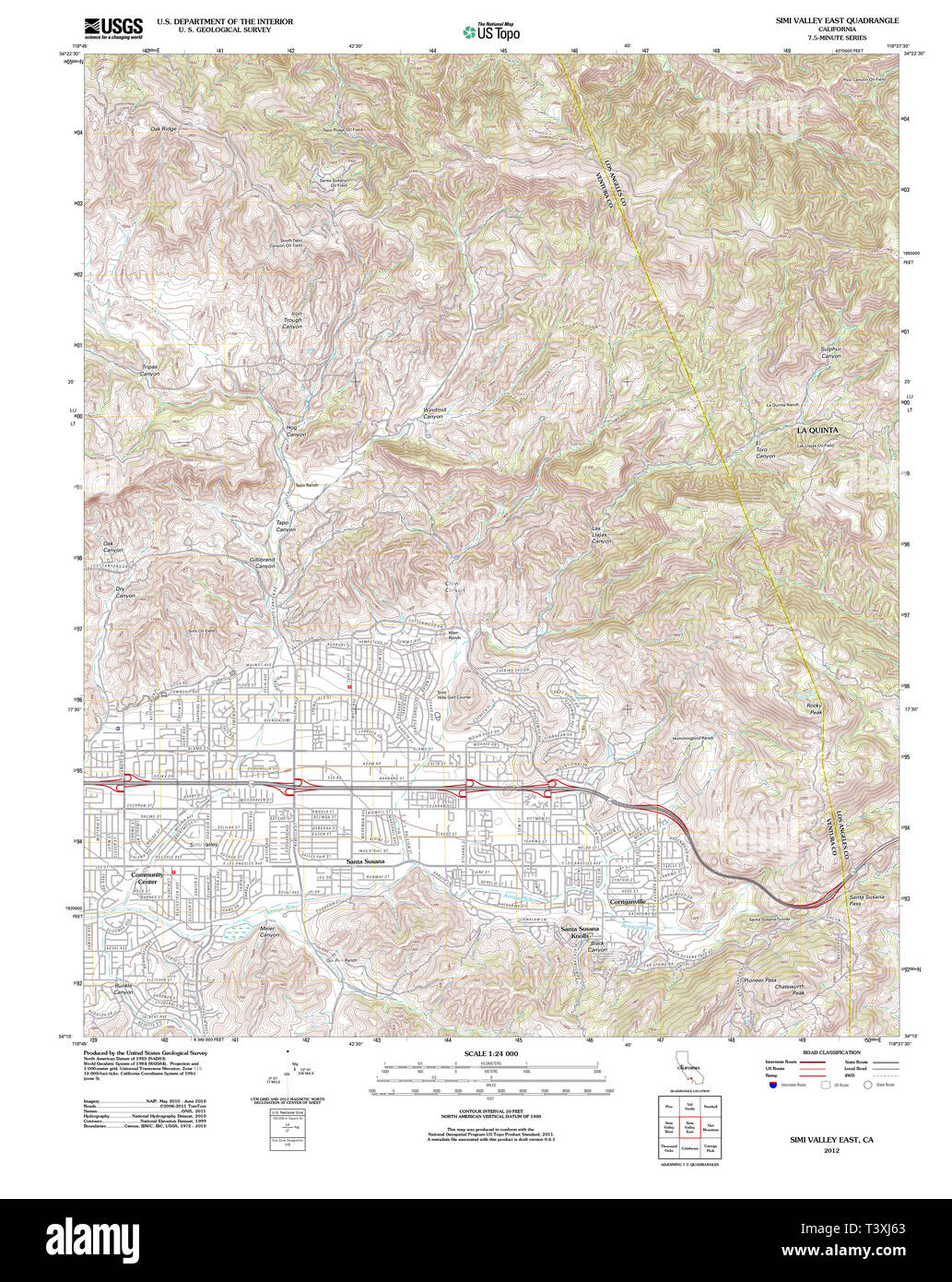 Map of simi valley hi-res stock photography and images - Alamy