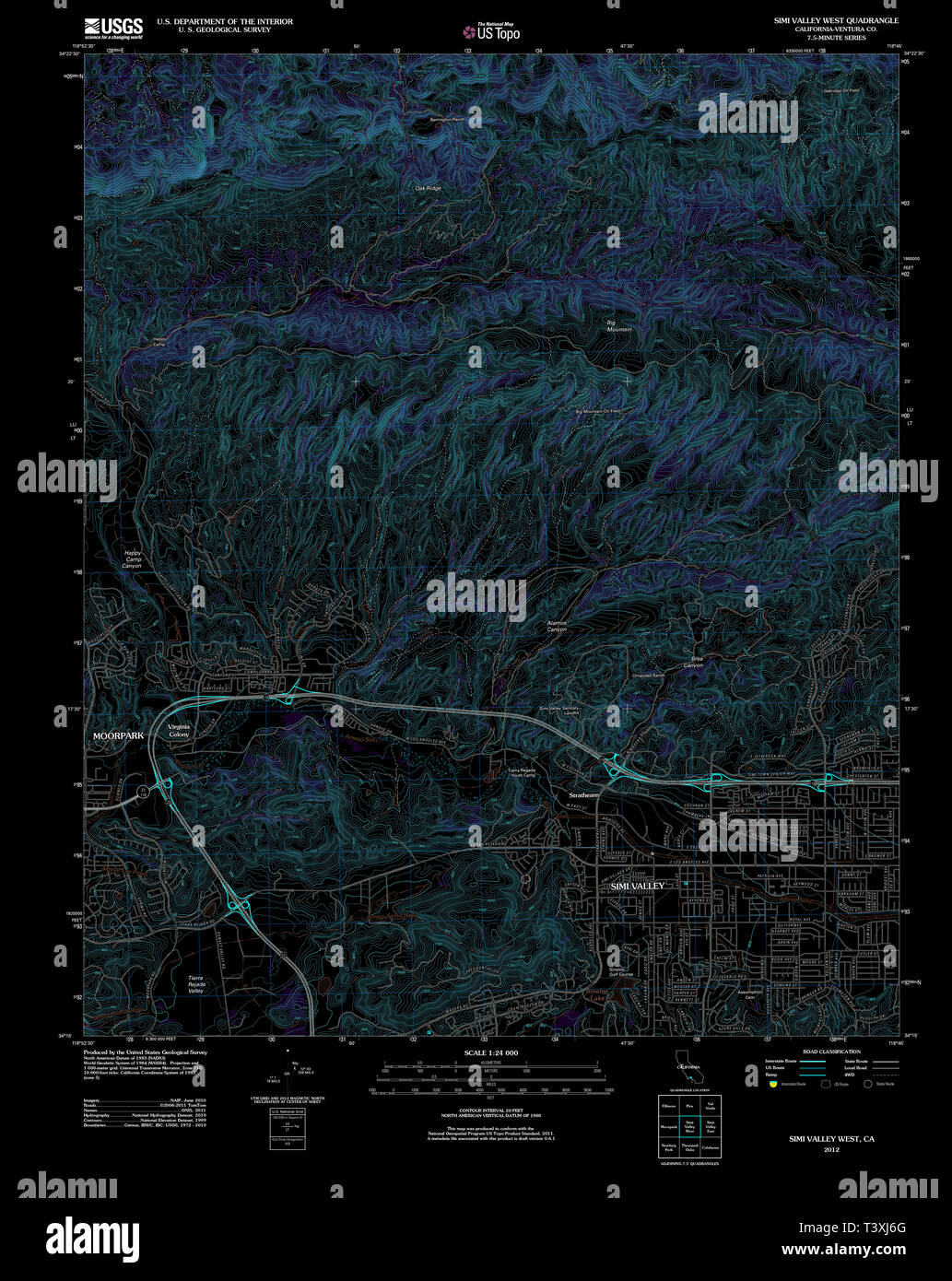 Map of simi valley hi-res stock photography and images - Alamy