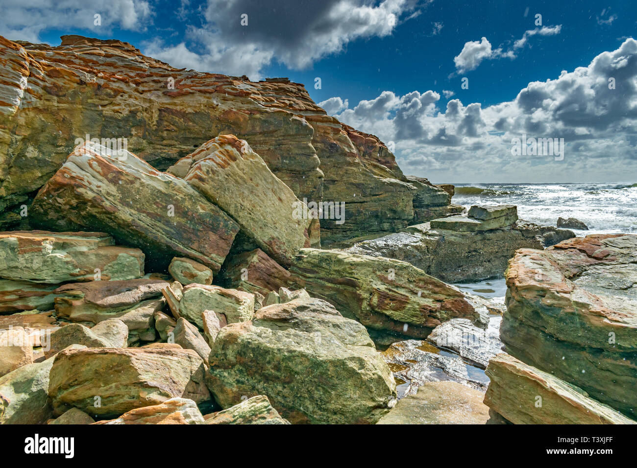 The constant pounding of the sea and winter storms destroys a limestone ...