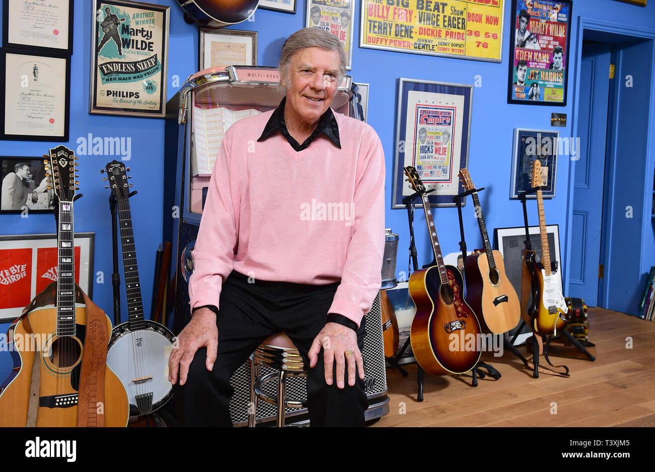 Embargoed to 0001 Friday April 12 Marty Wilde at his home in ...
