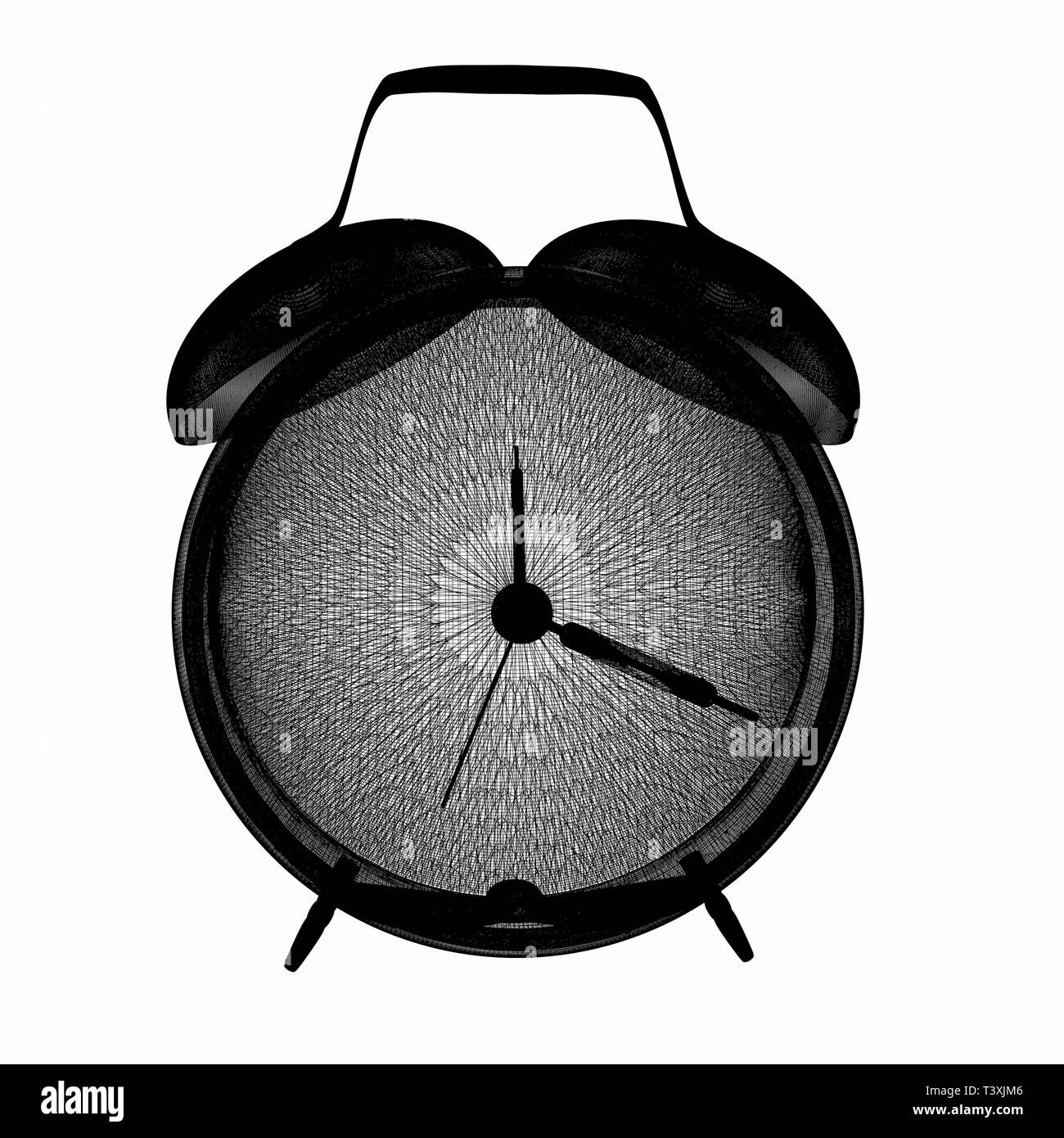 old style alarm clock. 3d illustration Stock Photo - Alamy