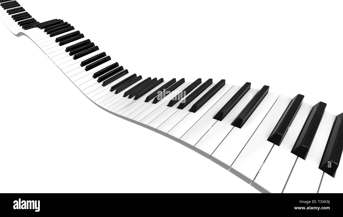 Piano keyboard sine curve on black level Stock Photo - Alamy