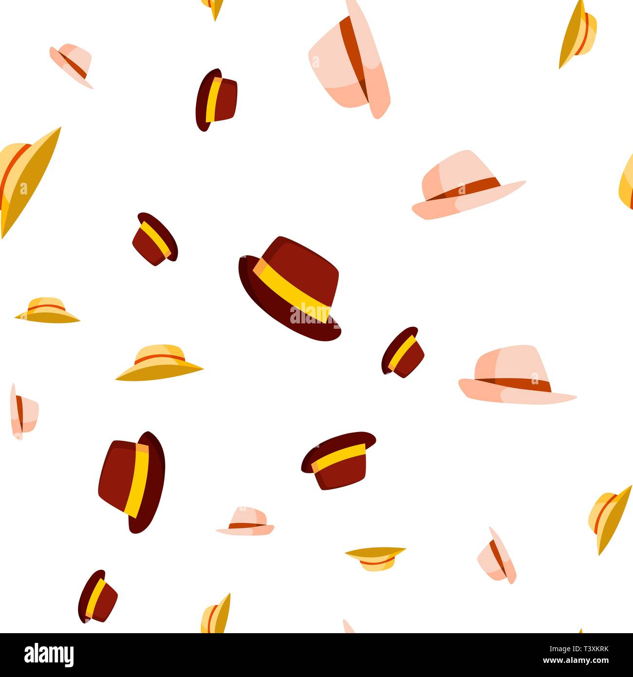 Hat Seamless Pattern Vector. Traditional Man, Woman Fashion Symbol ...