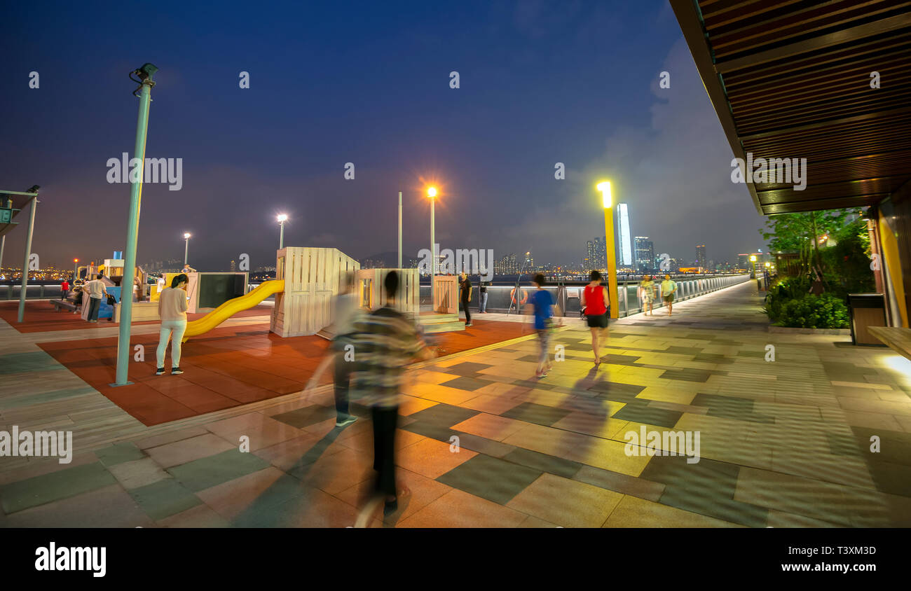 The newly opened Western district harbourfront promenade, which used to ...