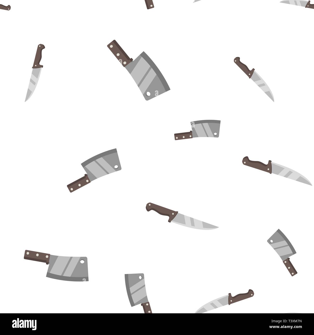 Knife Seamless Pattern Vector. Restaurant Cooking Equipment. Cute ...