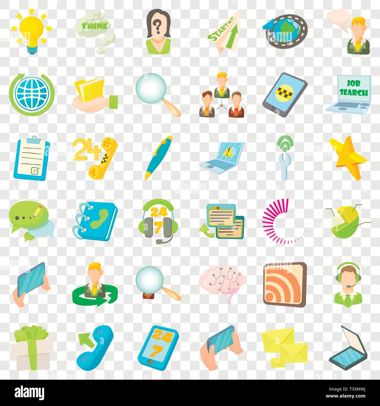 Call center icons set, cartoon style Stock Vector Image & Art - Alamy