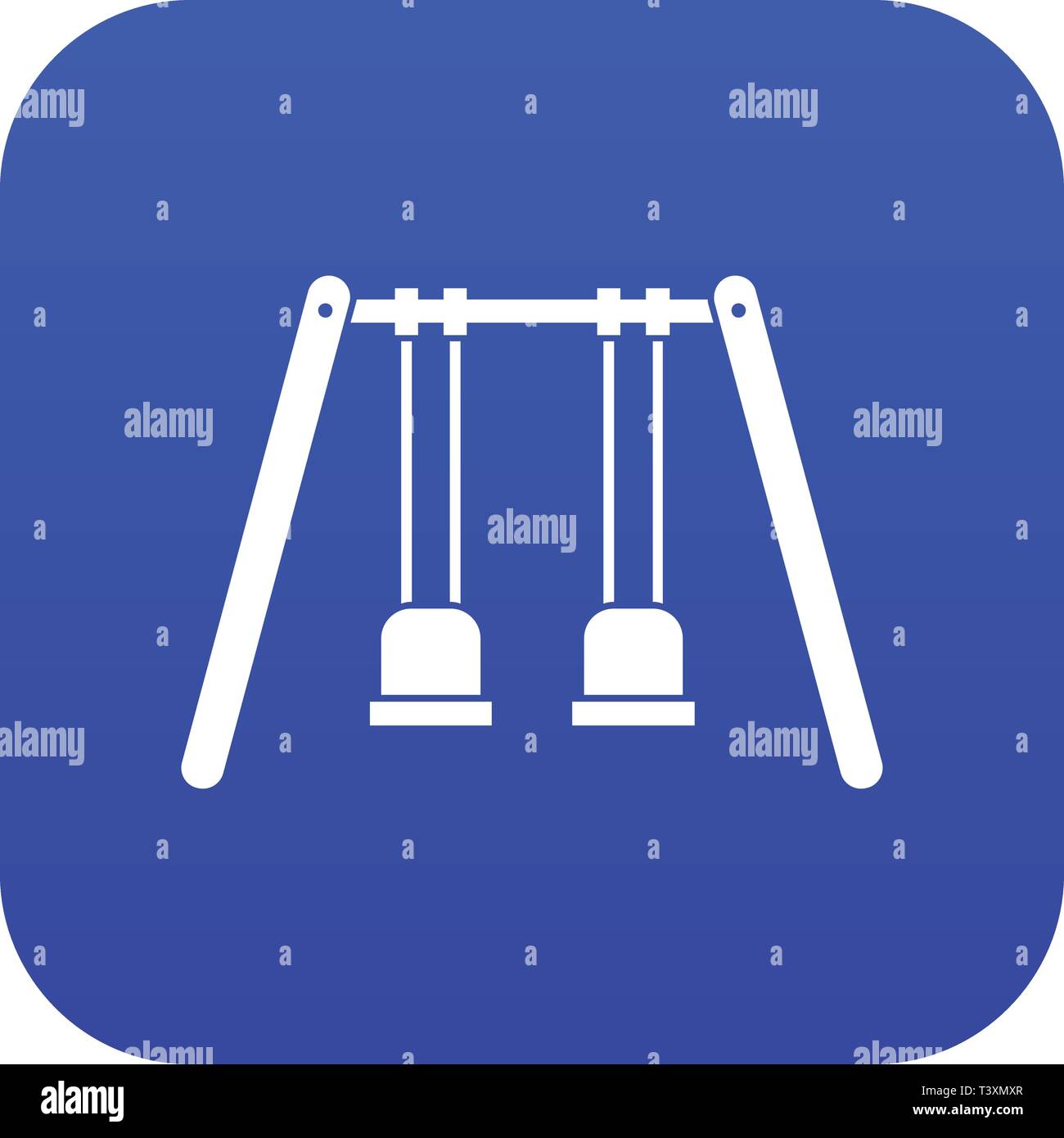 Wooden swings hanging on ropes icon digital blue Stock Vector Image ...