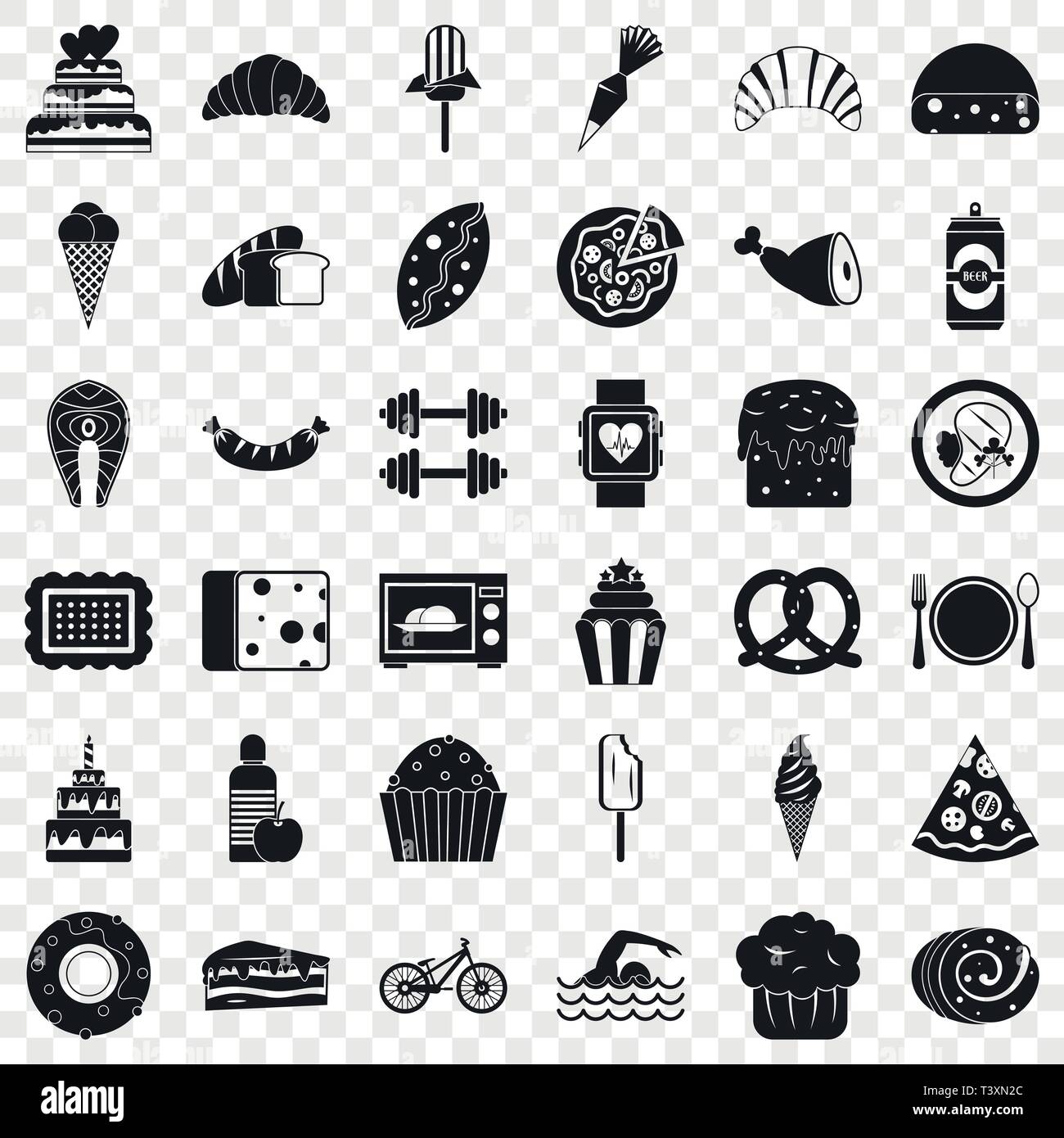 Calories icons set, simple style Stock Vector Image & Art - Alamy