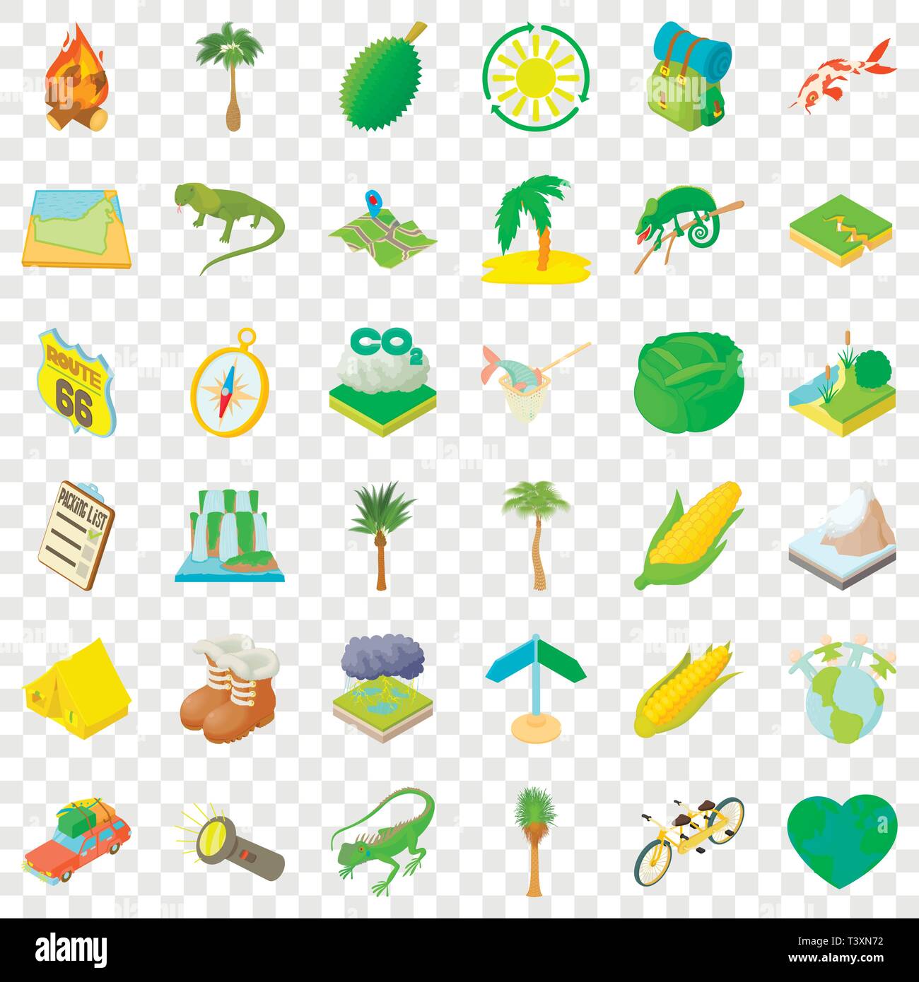 Hiking nature icons set, cartoon style Stock Vector Image & Art - Alamy