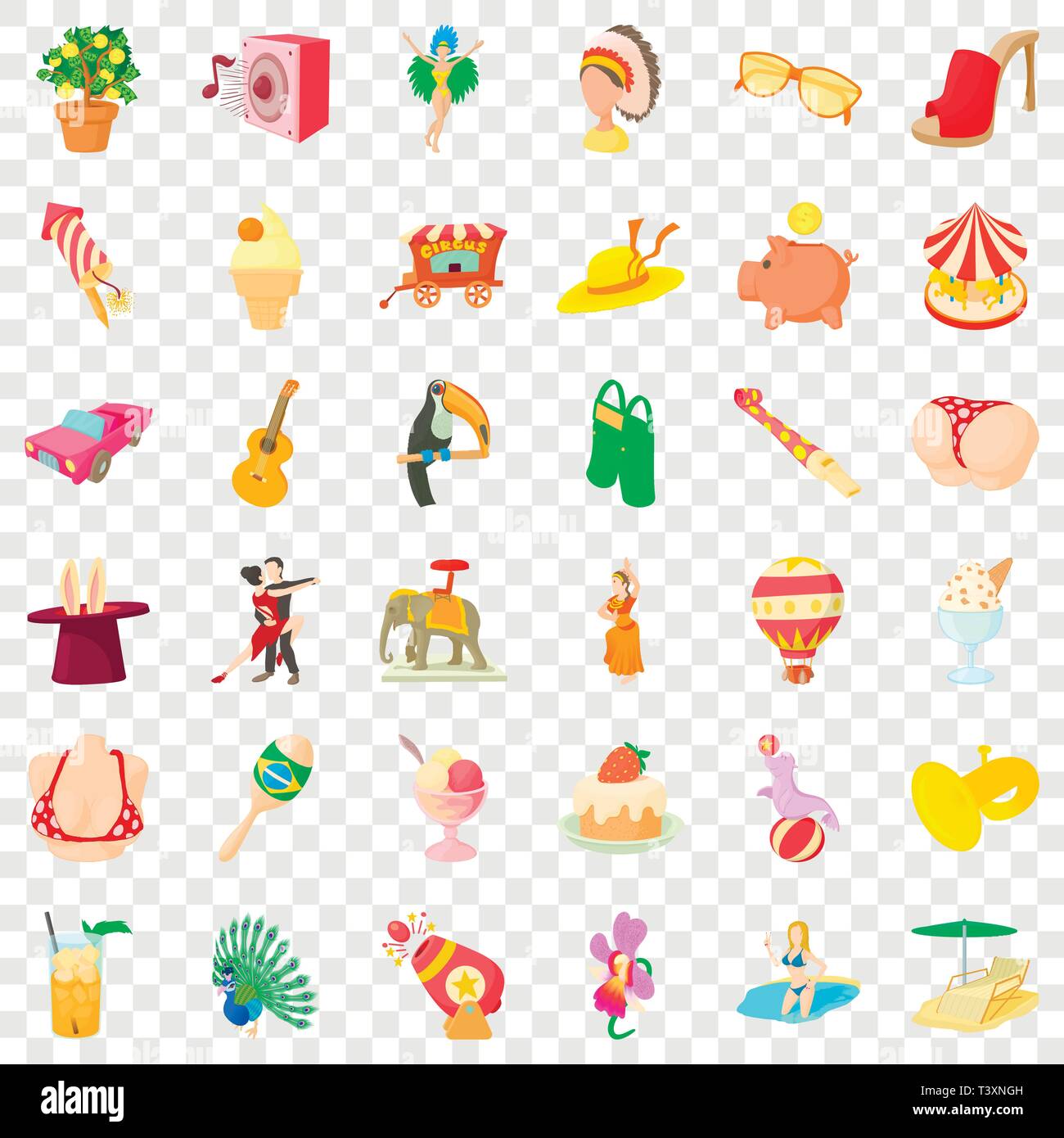 Carnival icons set, cartoon style Stock Vector Image & Art - Alamy