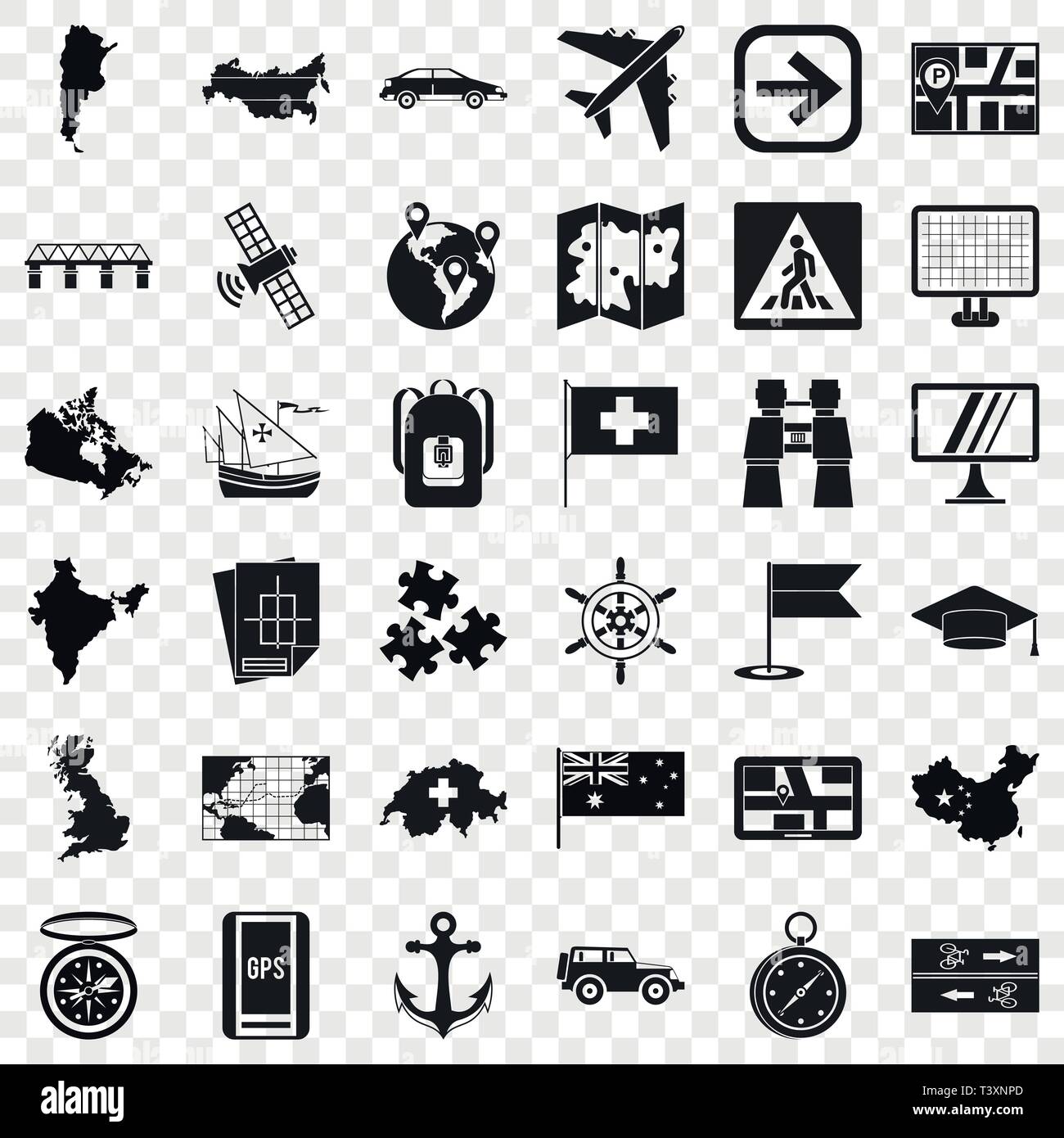 Cartography icons set, simple style Stock Vector Image & Art - Alamy
