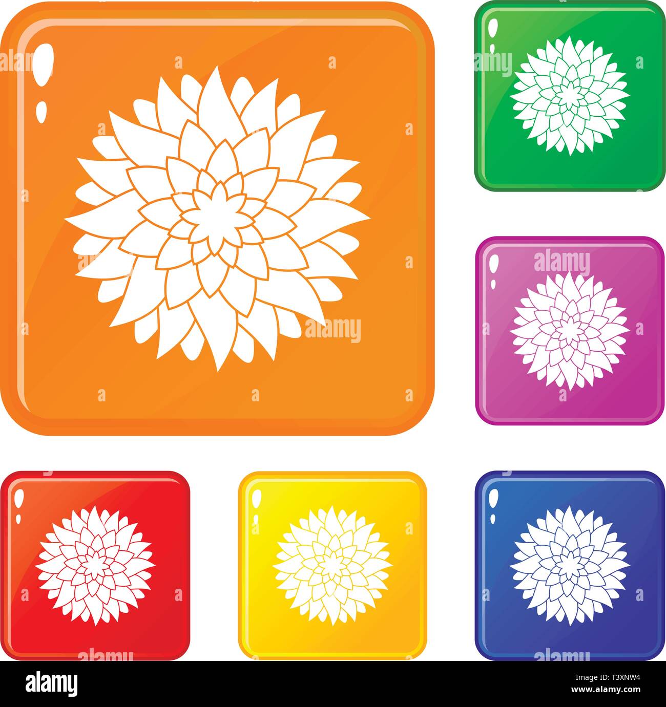 Flower icons set vector color Stock Vector Image & Art - Alamy