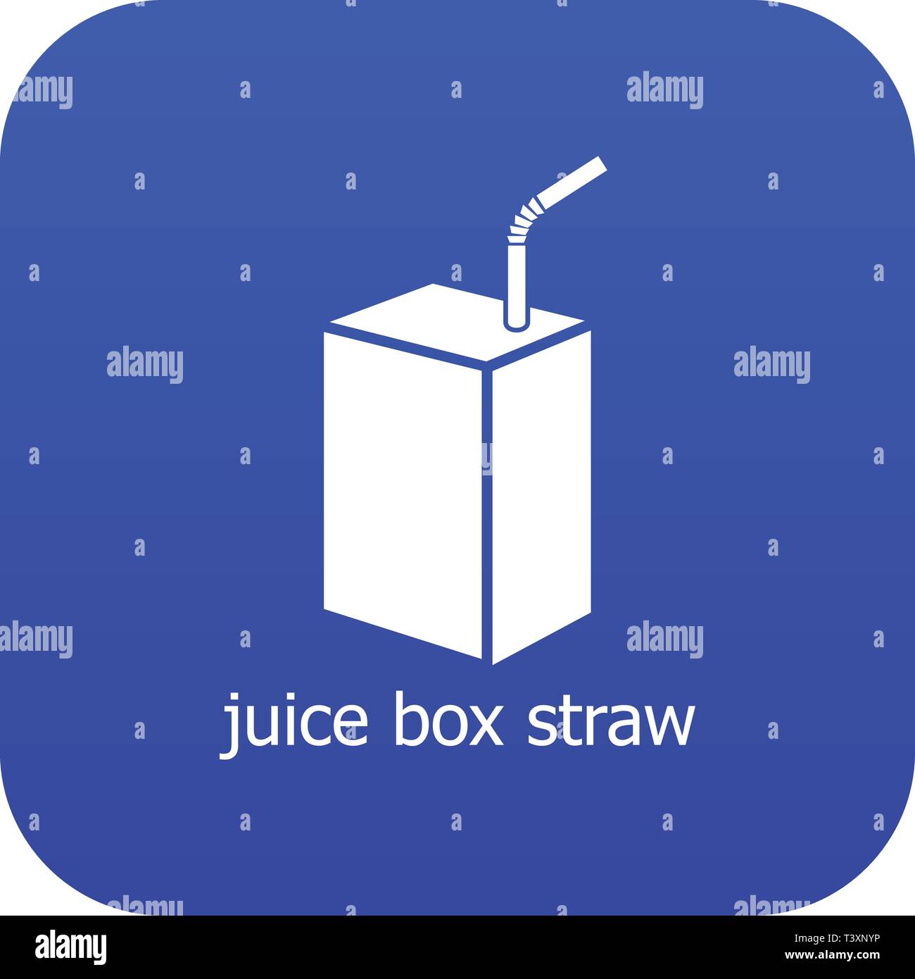 Juice box straw icon blue vector Stock Vector Image & Art - Alamy