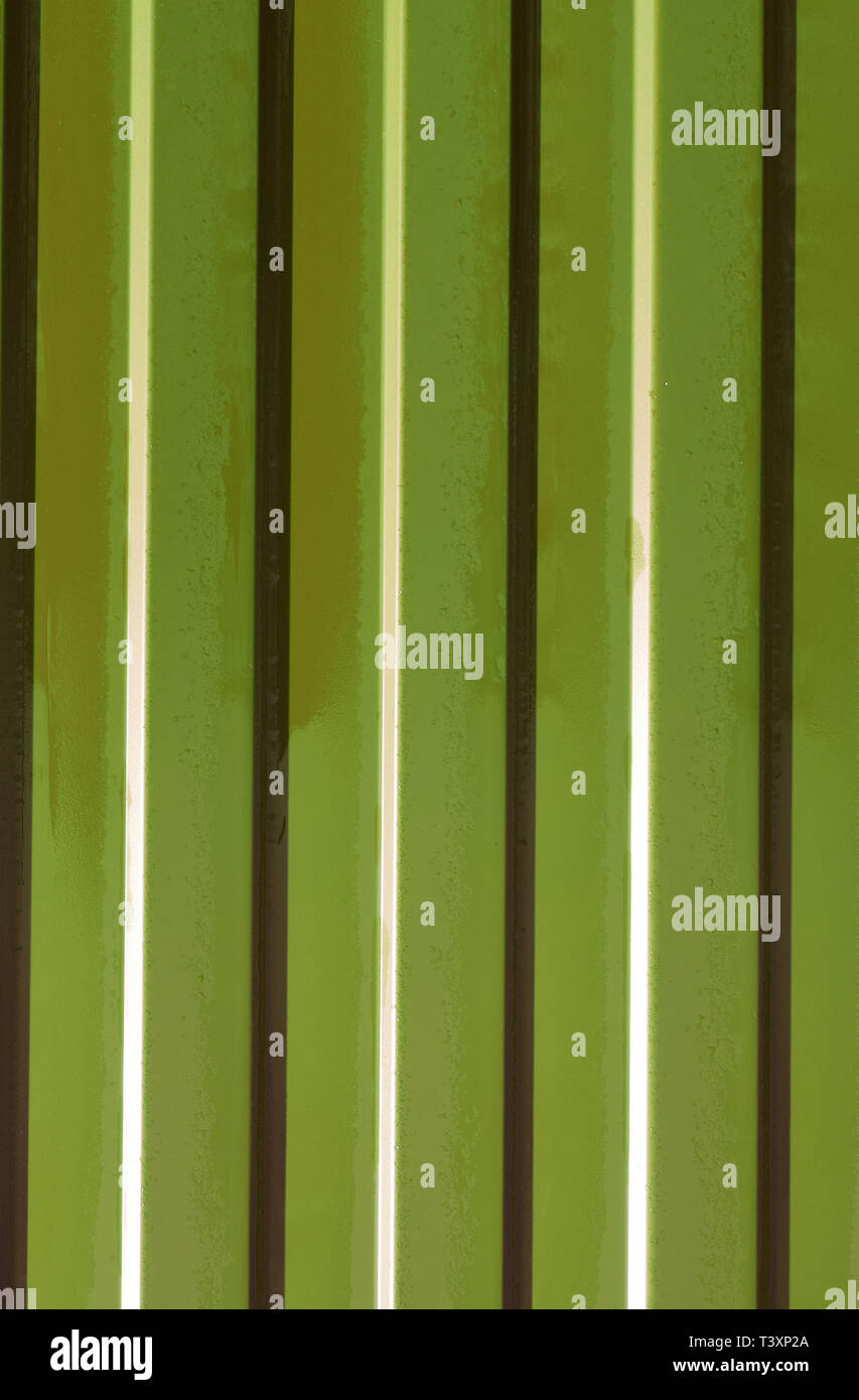 Diagonal pattern of metal profile. Fences from the galvanized iron ...