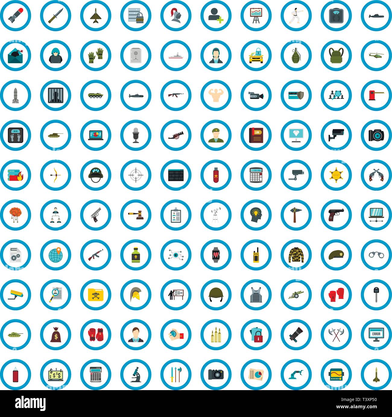 100 security investigation icons set, flat style Stock Vector Image & Art - Alamy