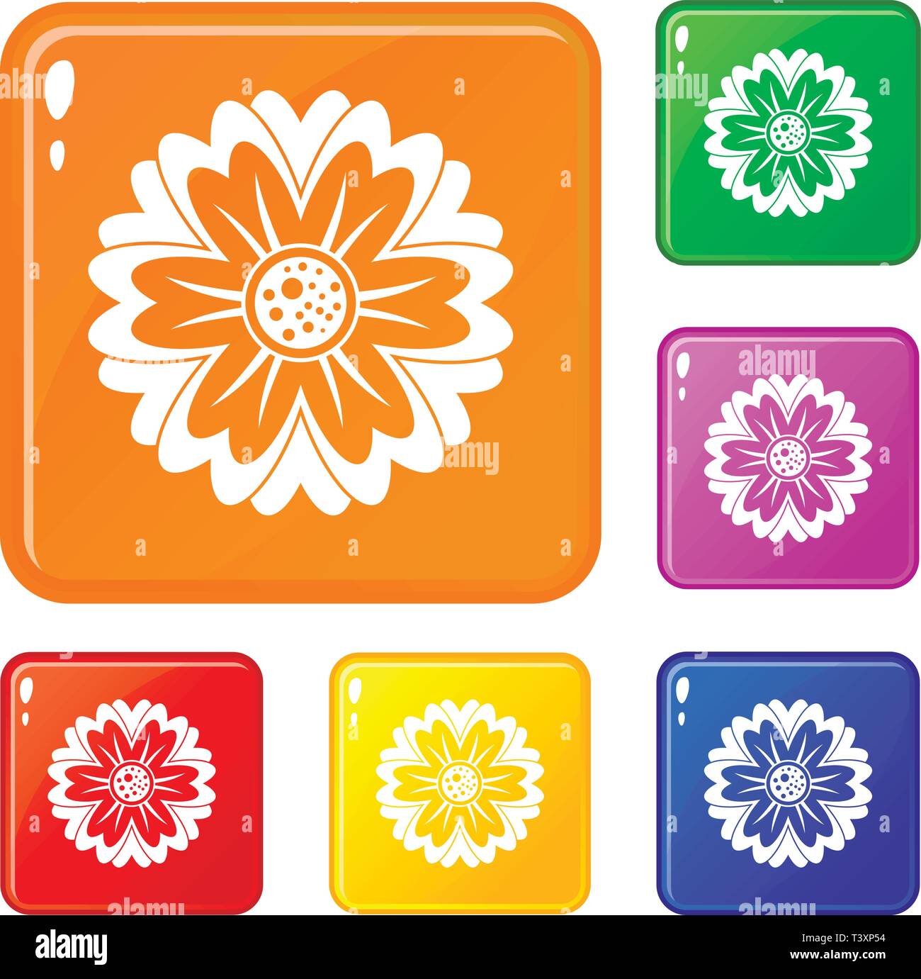 Flower icons set vector color Stock Vector Image & Art - Alamy