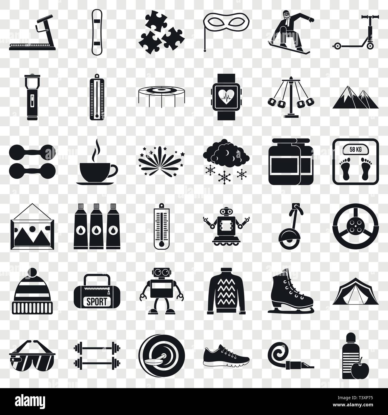 Children activity icons set, simple style Stock Vector Image & Art - Alamy