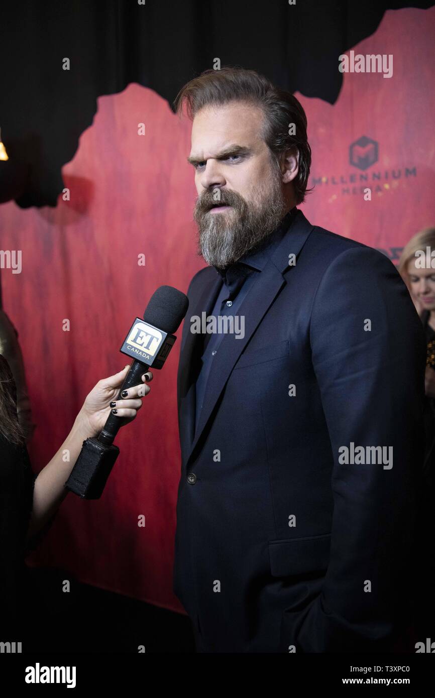 April 10, 2019 - Actor David Harbour attends the Hellboy Canadian ...