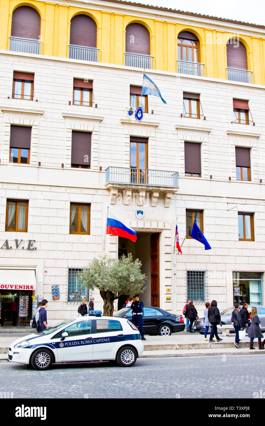 VATICAN, ROME, ITALY - MARCH 23, 2015: Embassy of Slovenia, Russia and ...
