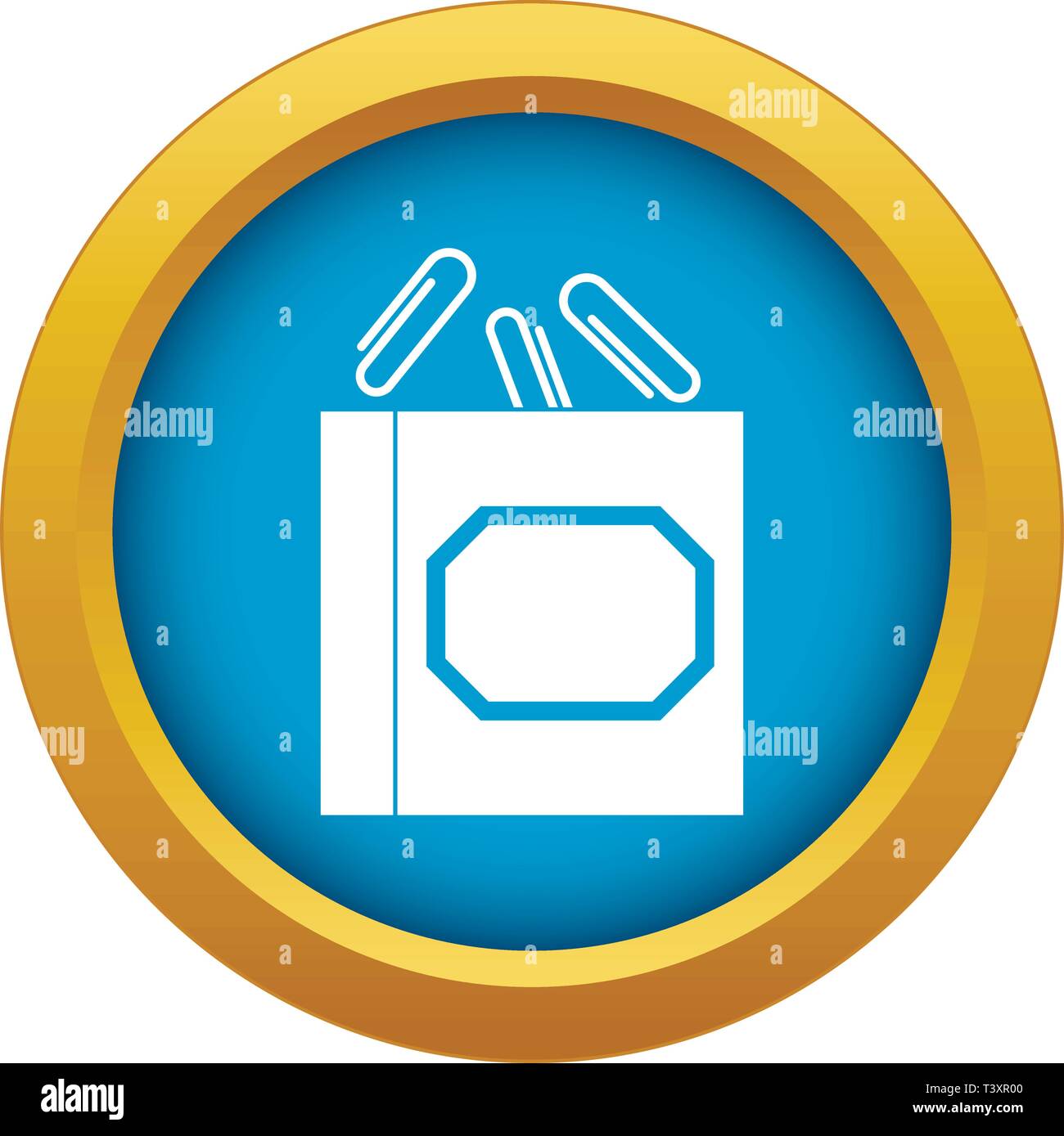 Paper clips box icon blue vector isolated Stock Vector Image & Art - Alamy