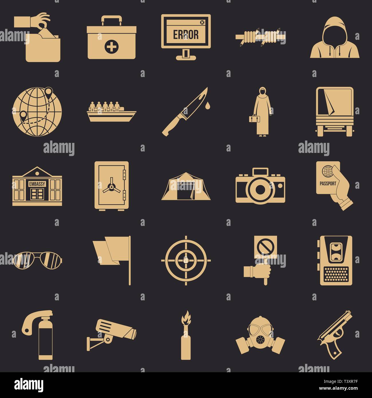 Gaffe icons set, simple style Stock Vector Image & Art - Alamy