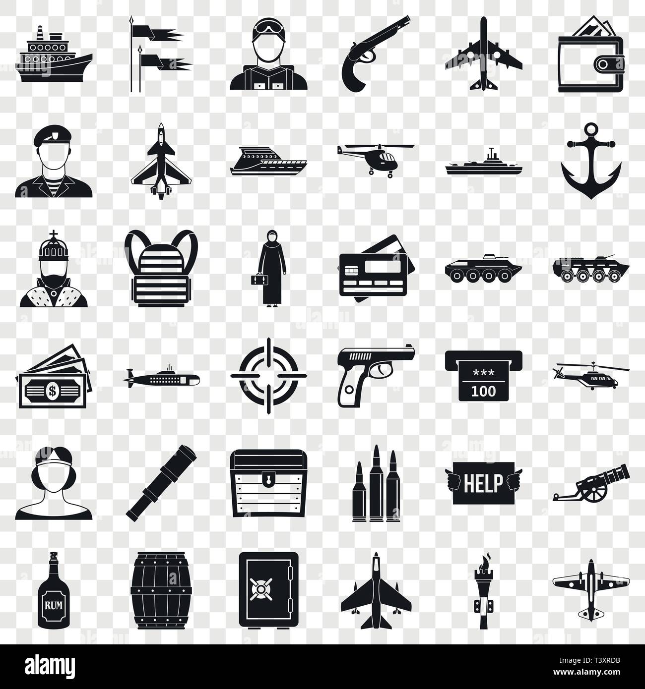 Combat vehicle icons set, simple style Stock Vector Image & Art - Alamy