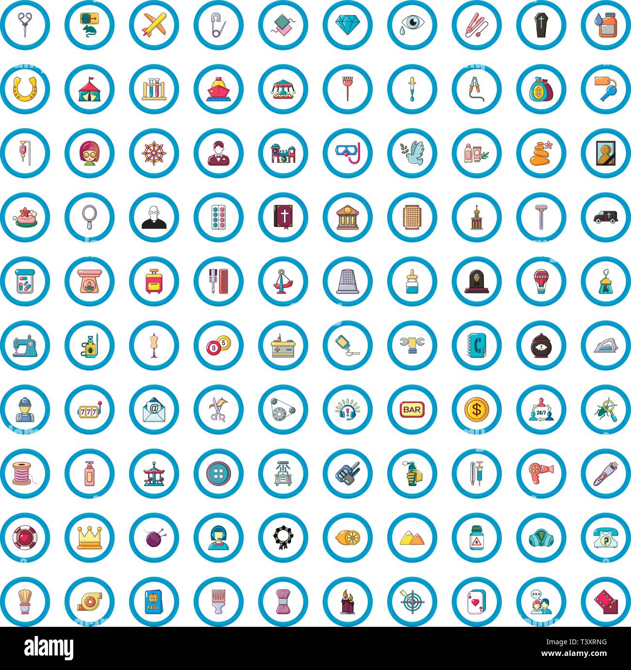 100 service industry icons set, cartoon style Stock Vector Image & Art ...