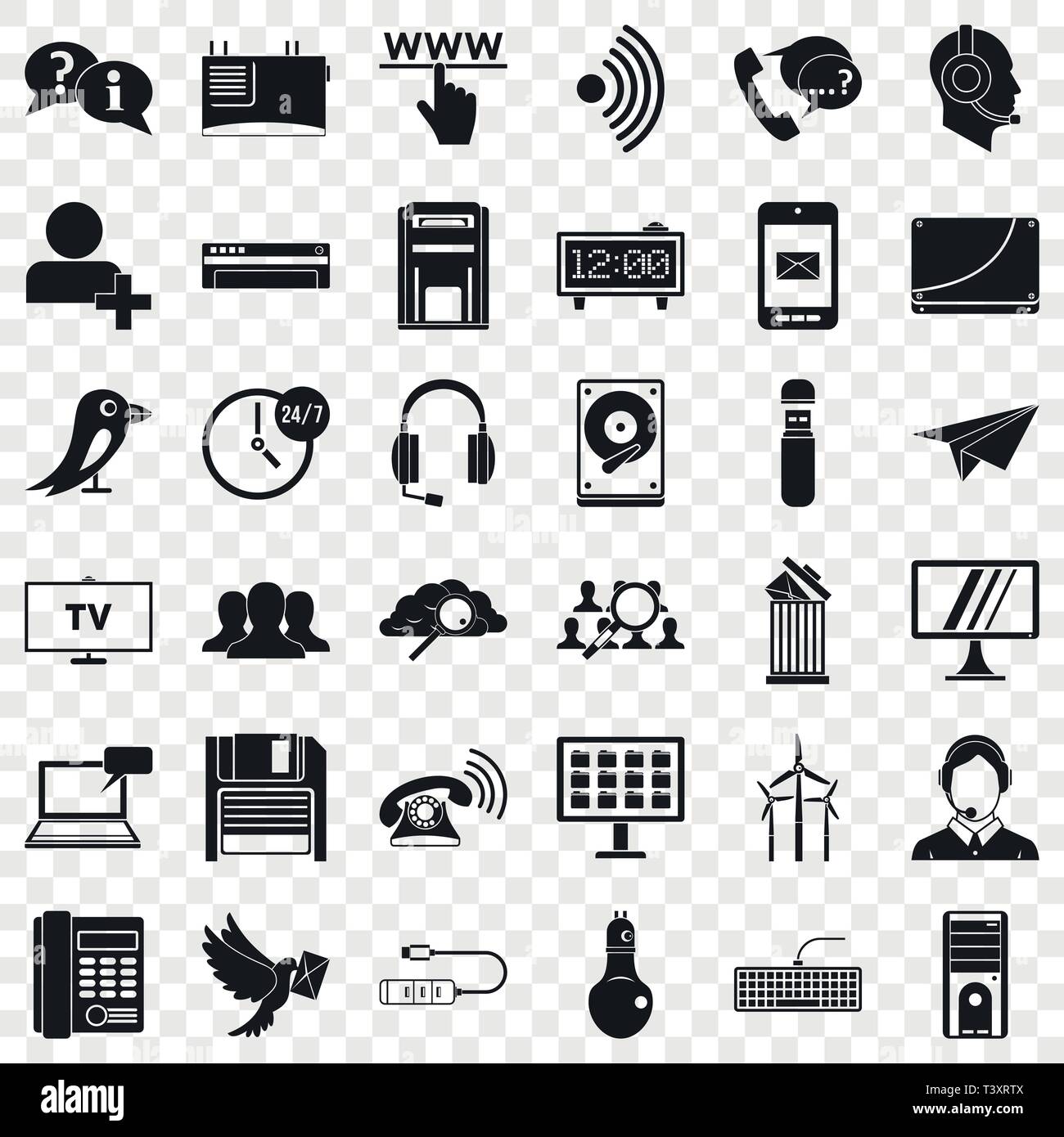 Communication icons set, simple style Stock Vector Image & Art - Alamy