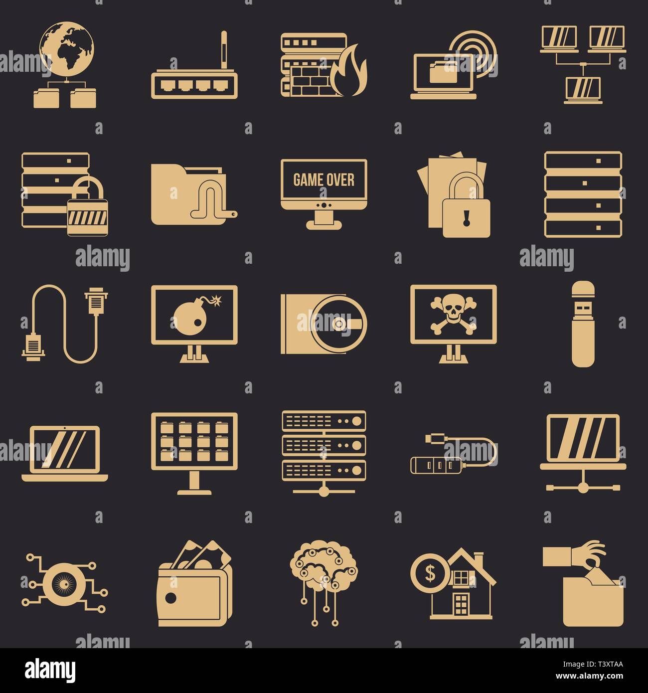 Optical drive icons set, simple style Stock Vector Image & Art - Alamy