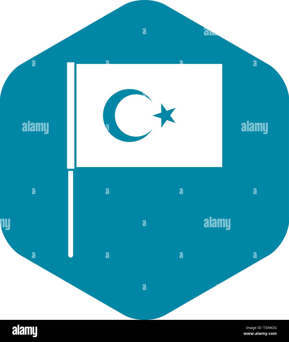 Turkish flag icon, simple style Stock Vector Image & Art - Alamy