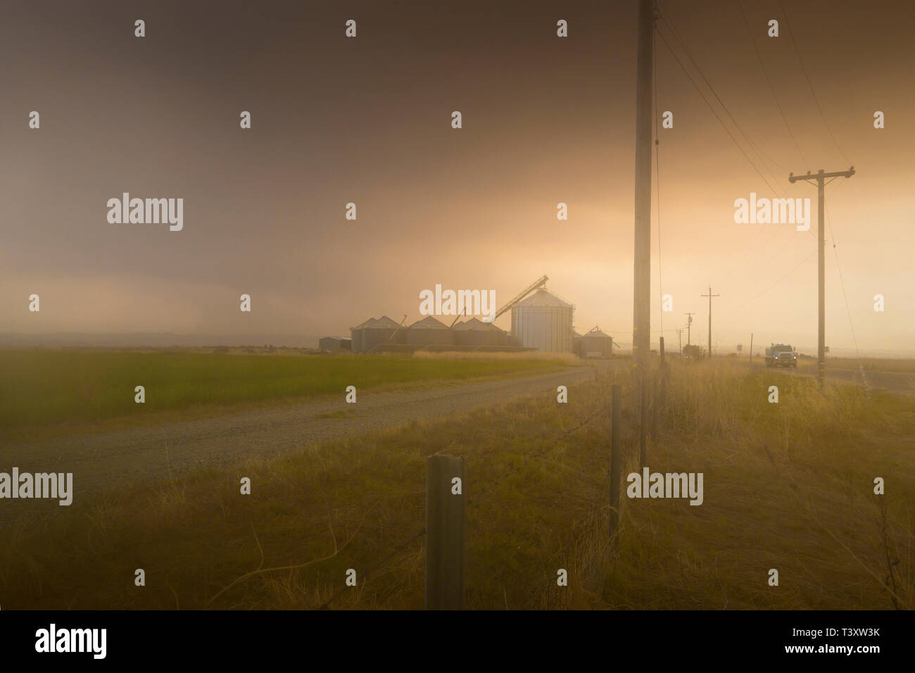 Dust storm over rural landscape Stock Photo - Alamy