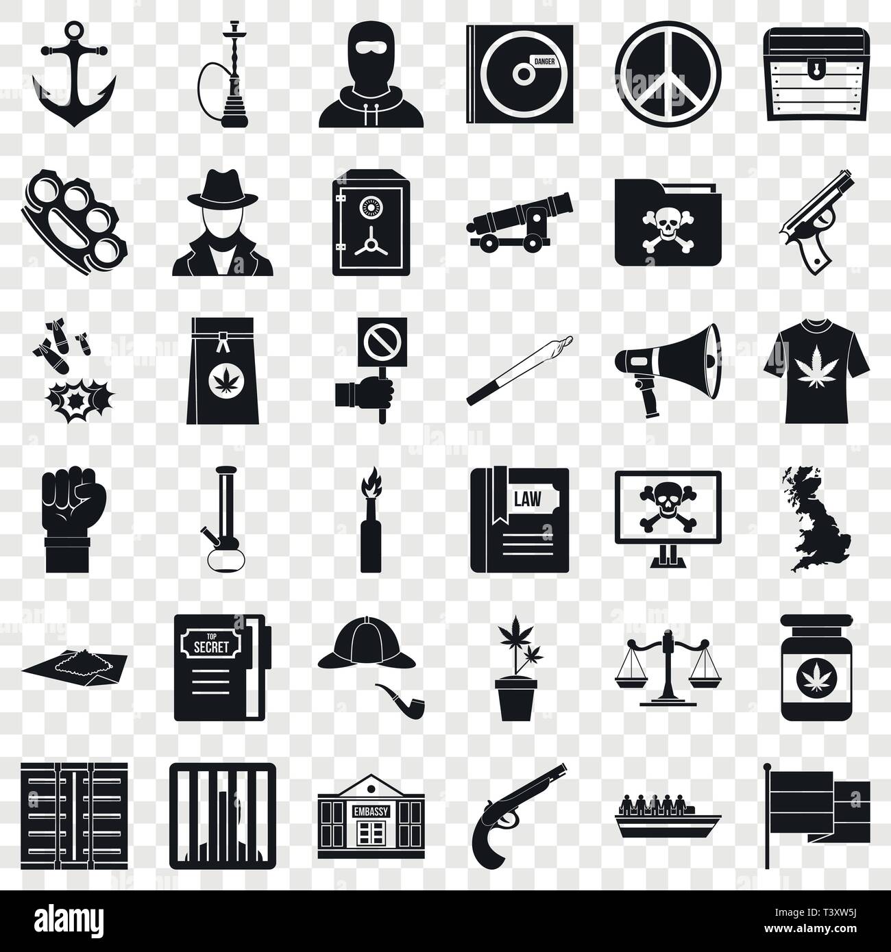 Crime icons set, simple style Stock Vector Image & Art - Alamy