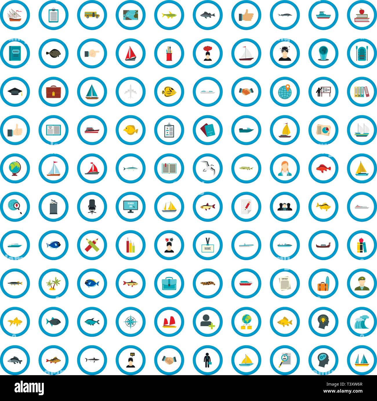 100 shipment examination icons set, flat style Stock Vector Image & Art ...