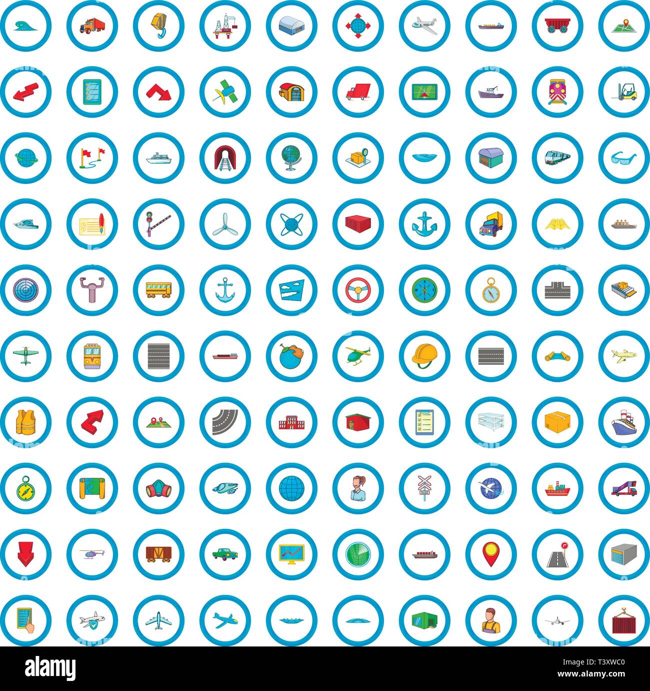 100 shipping icons set, cartoon style Stock Vector Image & Art - Alamy