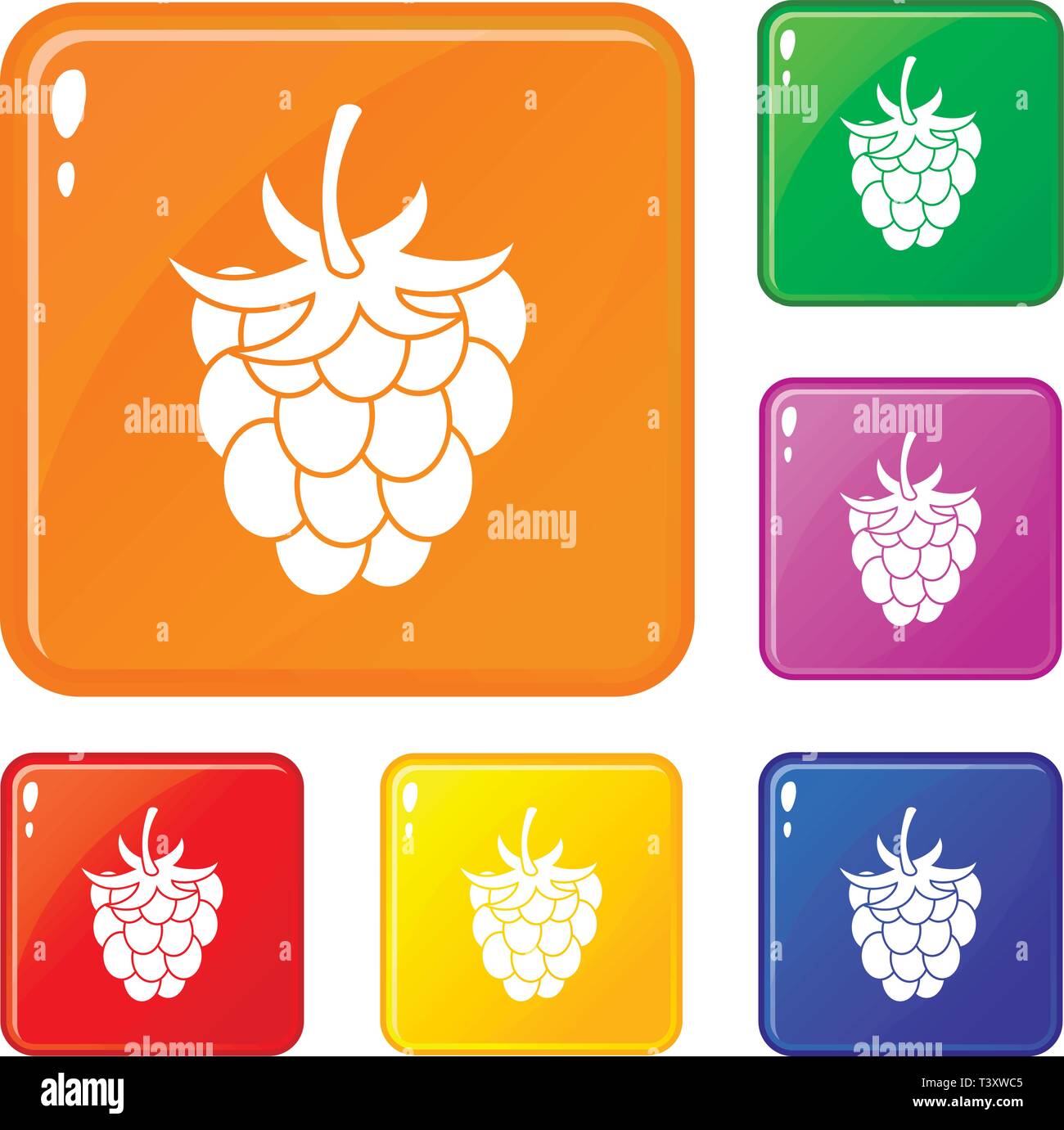 Raspberry or blackberry icons set vector color Stock Vector Image & Art ...