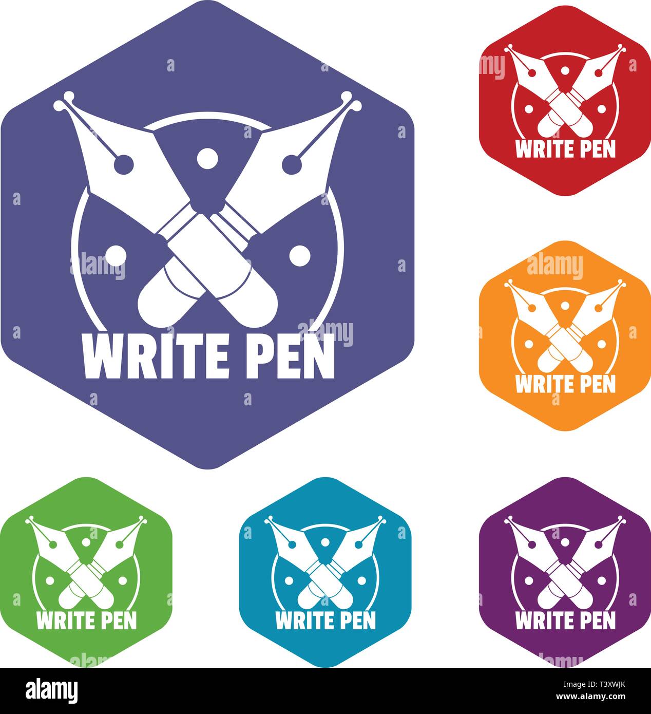 Write pen icons vector hexahedron Stock Vector Image & Art - Alamy