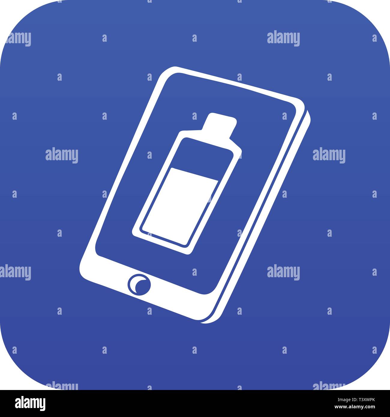 Battery charging smartphone icon blue vector Stock Vector Image & Art ...