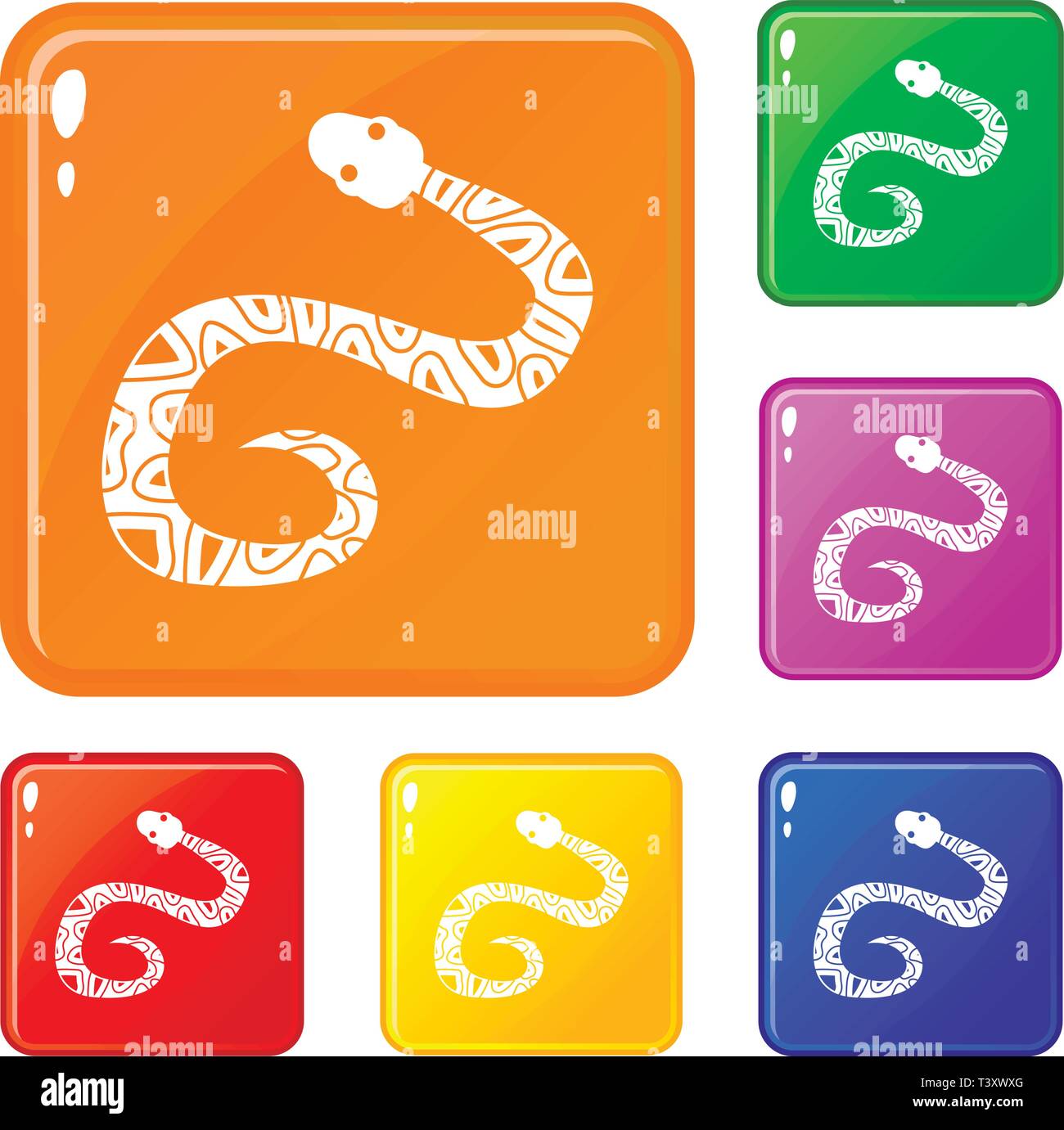 Snake icons set vector color Stock Vector Image & Art - Alamy