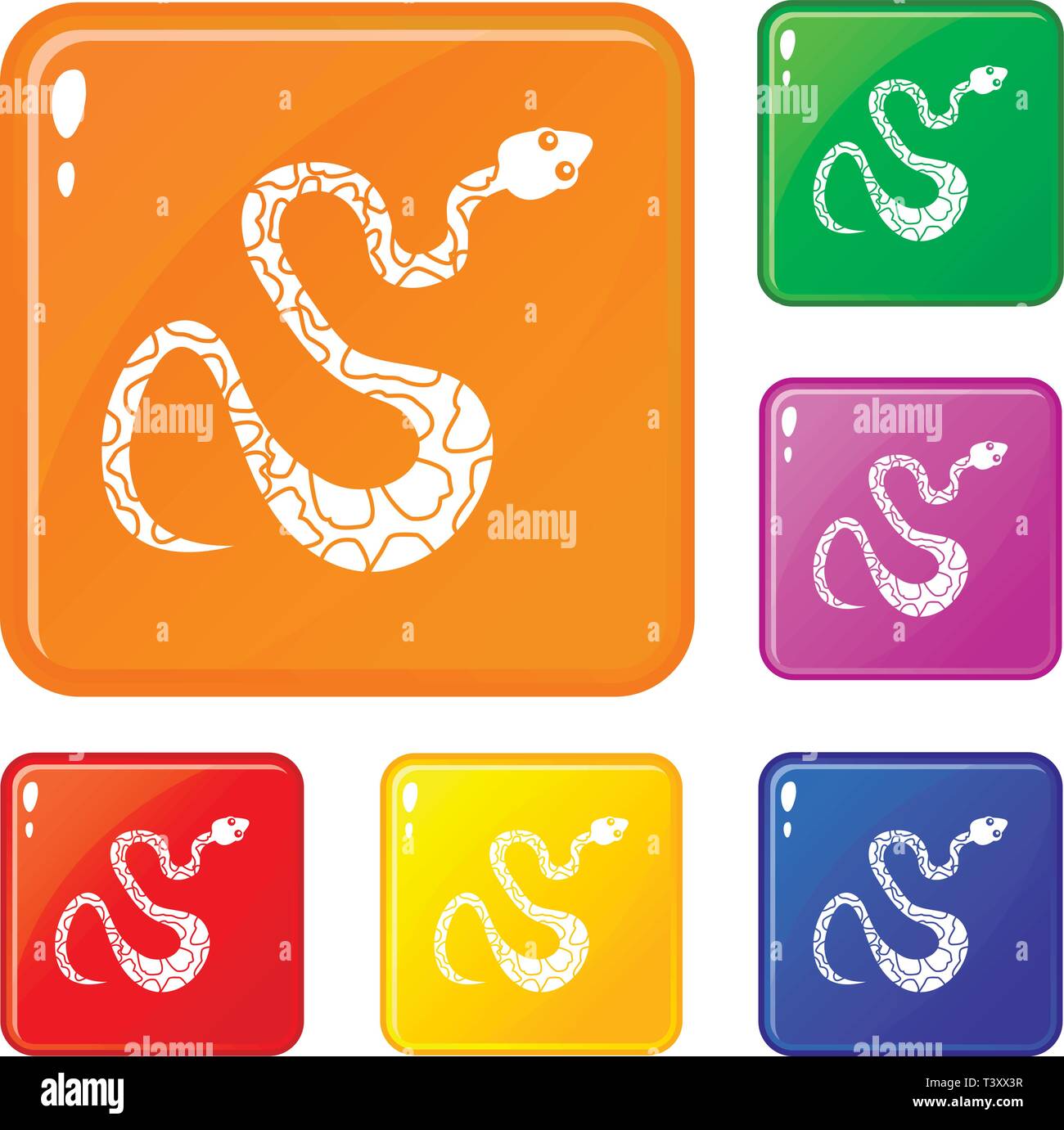 Black spotted snake icons set vector color Stock Vector Image & Art - Alamy