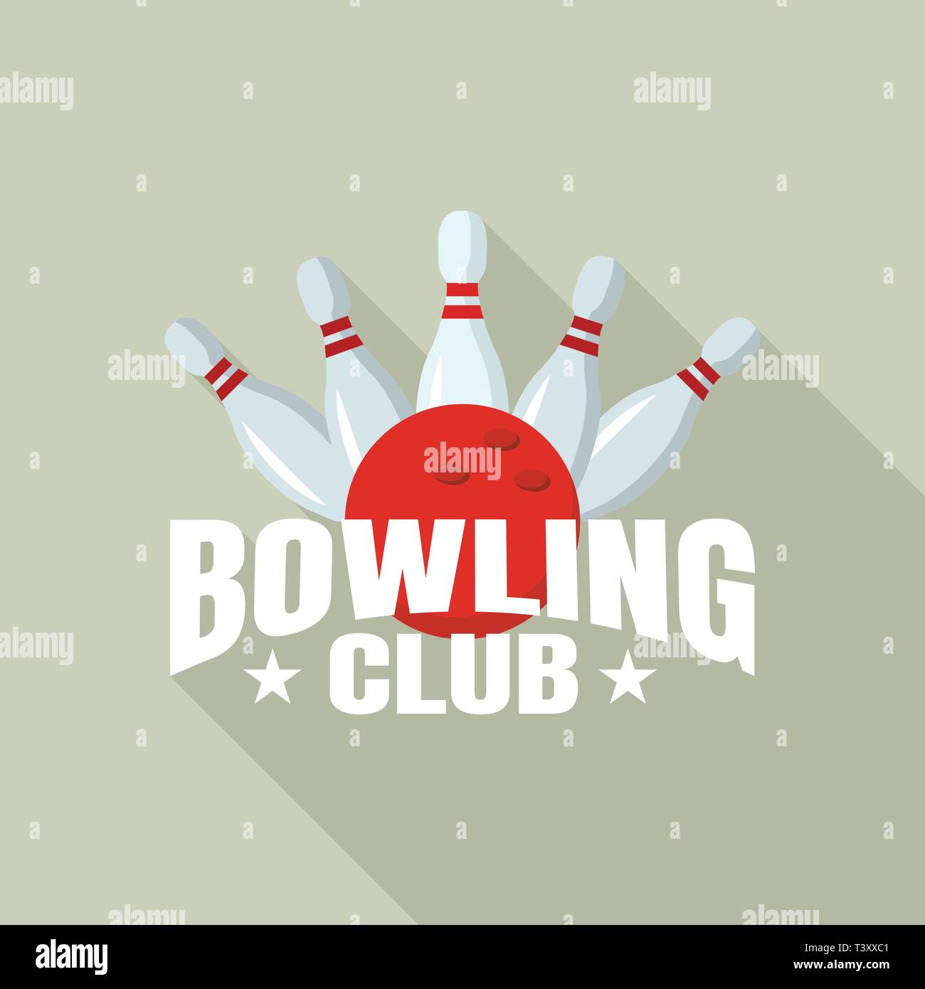 Night bowling club logo, flat style Stock Vector Image & Art - Alamy
