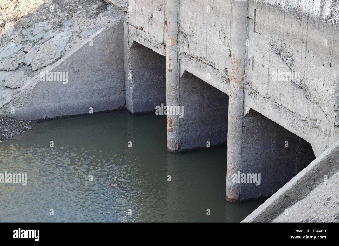Lock of the channel of irrigating system. Agricultural constructions ...