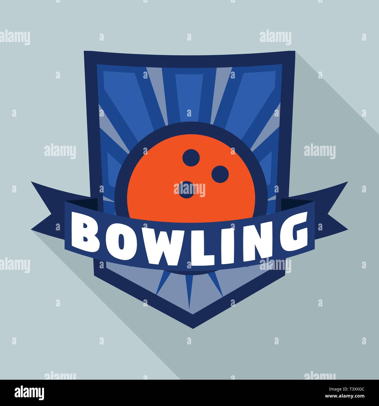Blue bowling logo, flat style Stock Vector Image & Art - Alamy