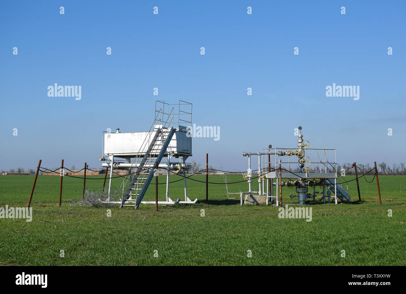 Oil well. The equipment and technologies on oil fields Stock Photo - Alamy