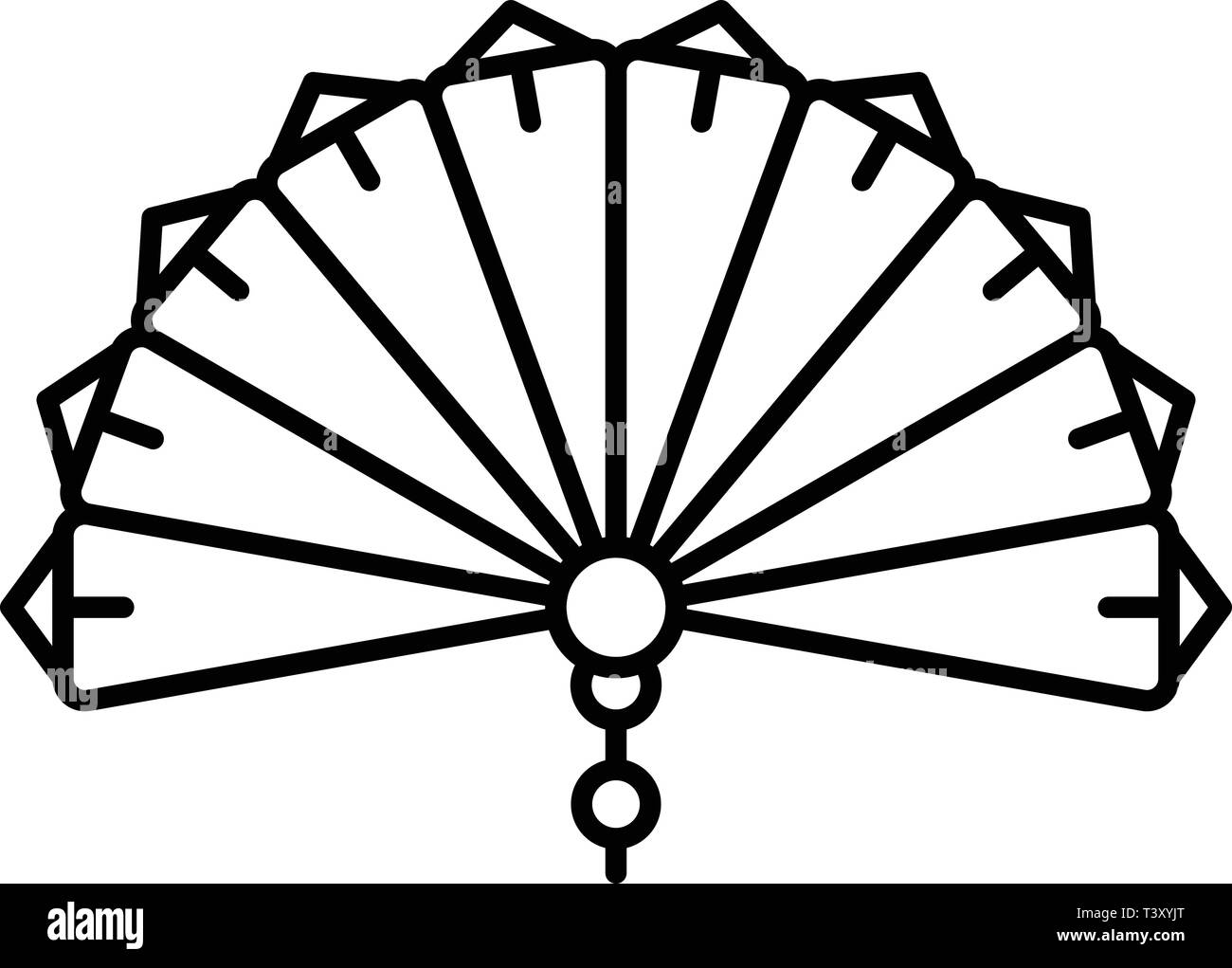 Paper handheld fan icon, outline style Stock Vector Image & Art - Alamy