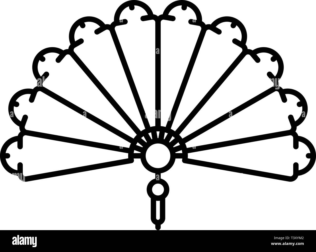 Hand fan icon, outline style Stock Vector Image & Art - Alamy