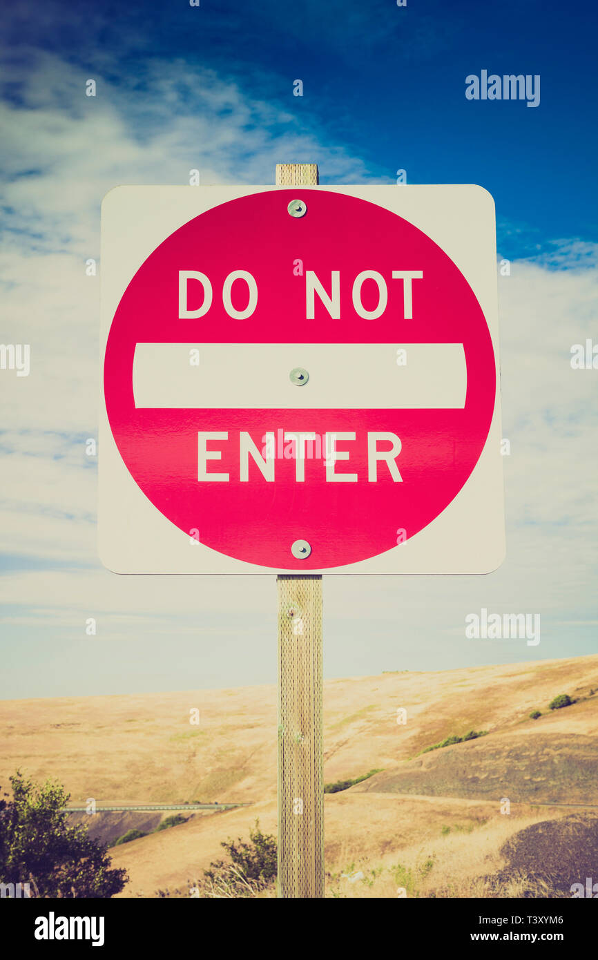 Do not enter sign in rural landscape Stock Photo - Alamy