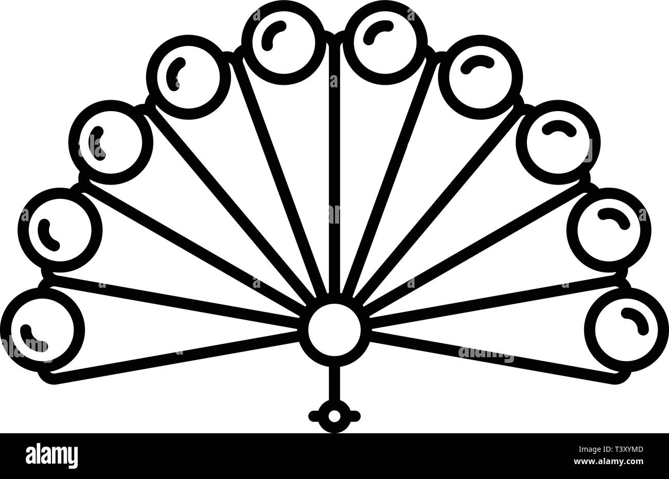 Wind hand fan icon, outline style Stock Vector Image & Art - Alamy