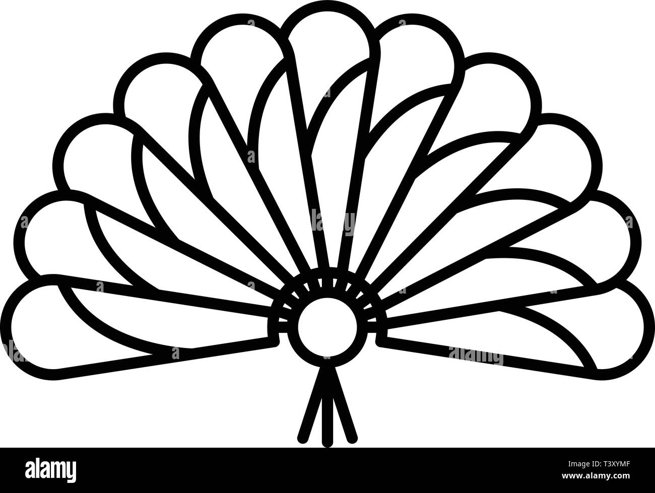 Paper hand fan icon, outline style Stock Vector Image & Art - Alamy