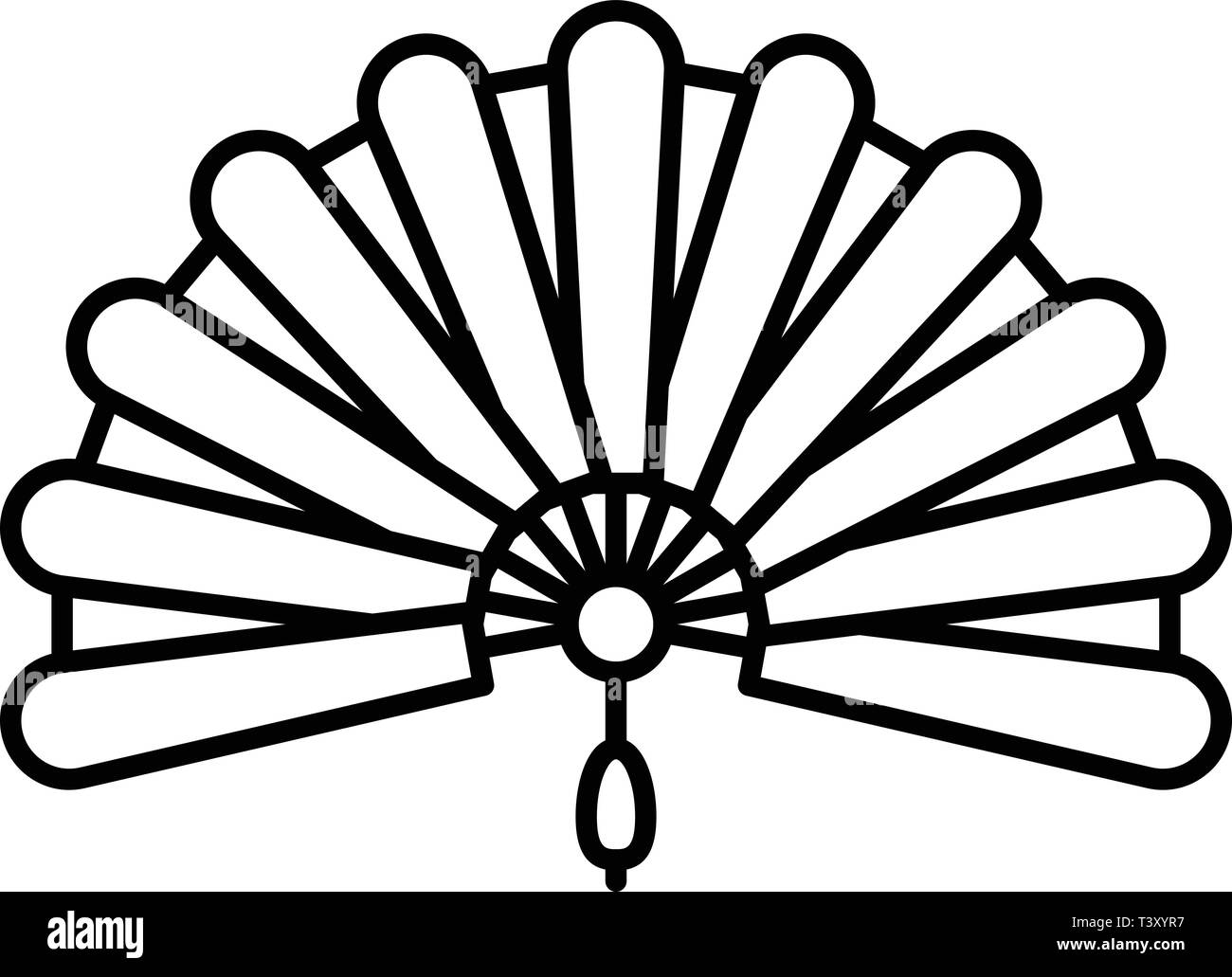 Foldable hand fan icon, outline style Stock Vector Image & Art - Alamy