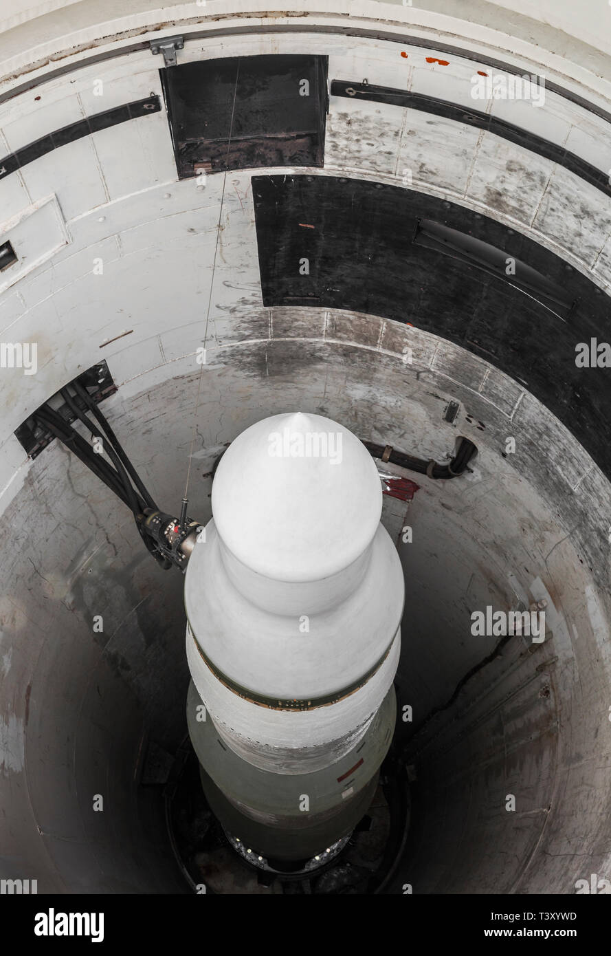 Overhead view of Minuteman missile in launch tube Stock Photo - Alamy